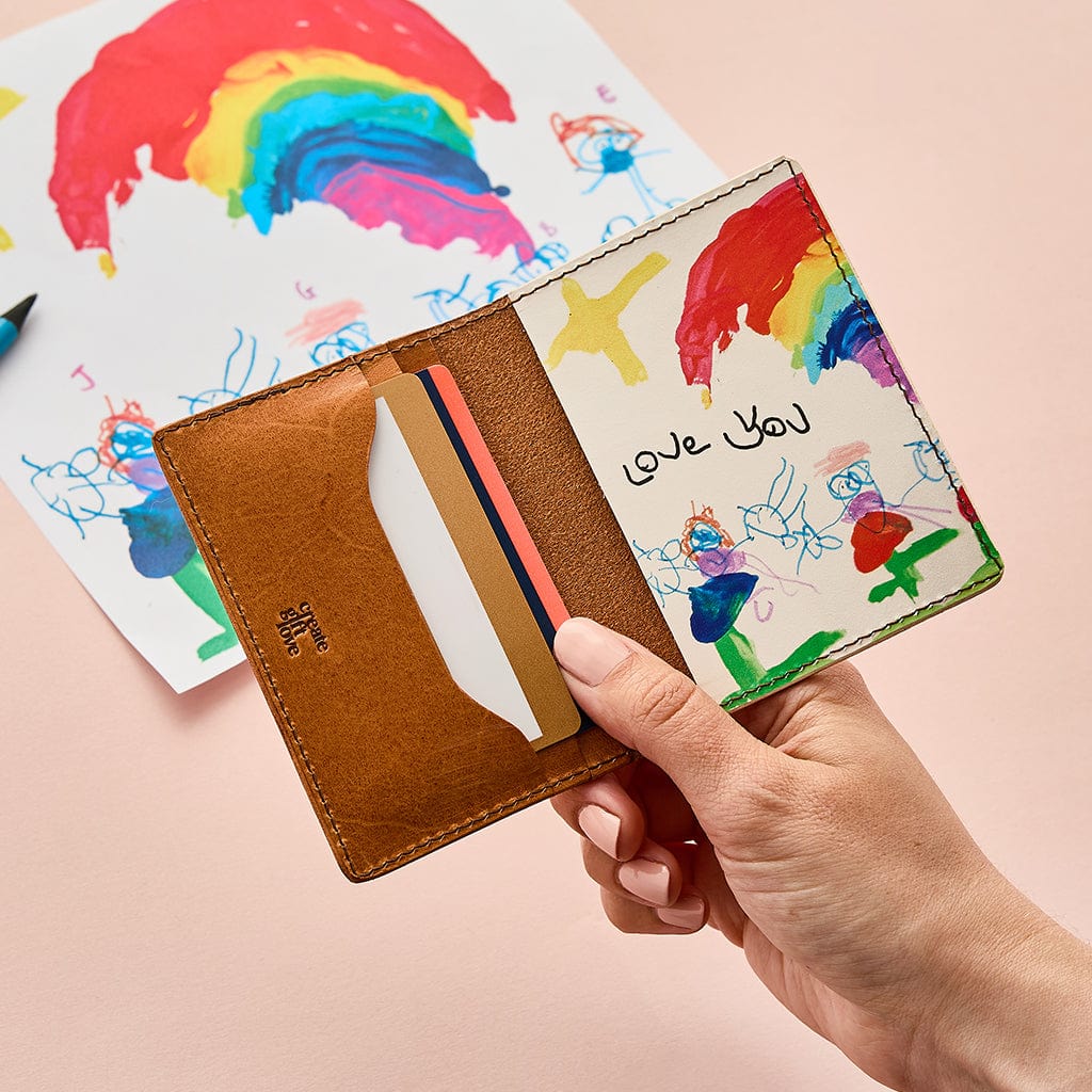 Personalised Leather Child's Drawing Card Holder - Create Gift Love