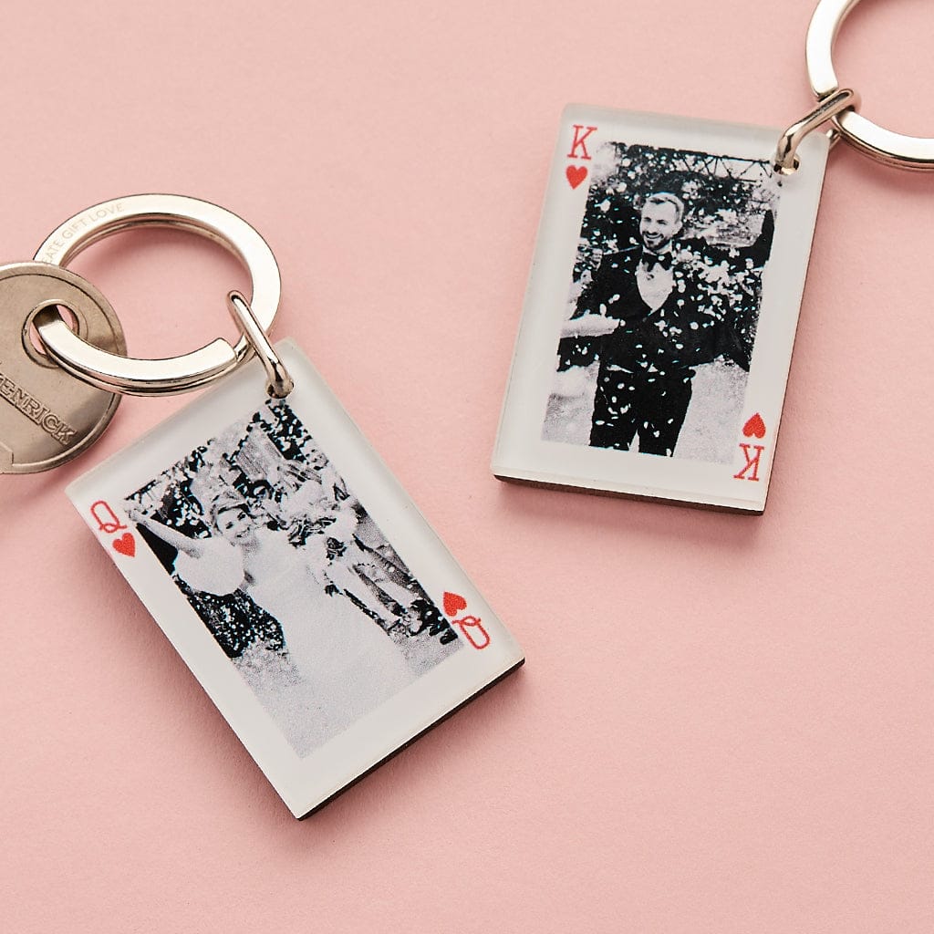Personalised Playing Cards Couples Keyring Set | Create Gift Love ...